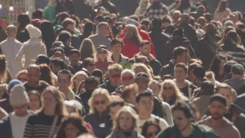 Crowd of people walking street in New Yo... | Stock Video | Pond5