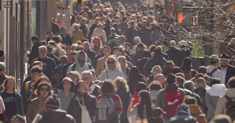 Crowd of people walking street in New Yo... | Stock Video | Pond5
