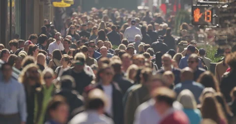 Crowd of people walking street in New Yo... | Stock Video | Pond5