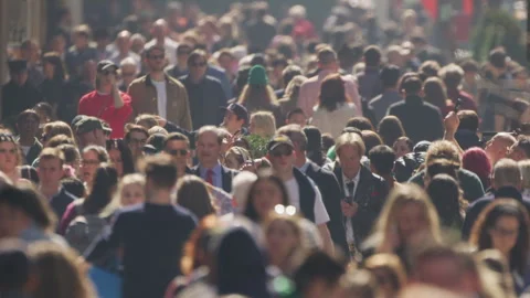 Crowd of people walking street in New Yo... | Stock Video | Pond5