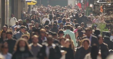 Crowd of people walking street in New Yo... | Stock Video | Pond5