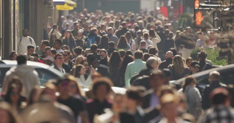 Crowd of people walking street in New Yo... | Stock Video | Pond5