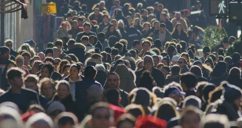 Crowd of people walking street slow moti... | Stock Video | Pond5