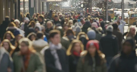 Crowd of people walking street slow moti... | Stock Video | Pond5