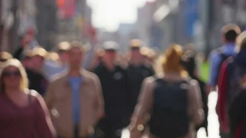 Crowd of people walking through a busy p... | Stock Video | Pond5