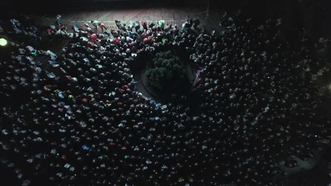 A crowd of people watching the display o... | Stock Video | Pond5