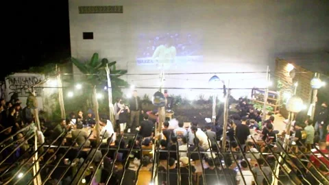 crowd of people watching Indonesian nati... | Stock Video | Pond5