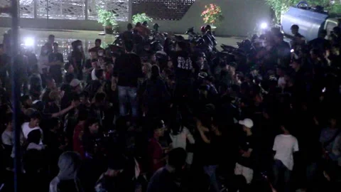 crowd of people watching Indonesian nati... | Stock Video | Pond5