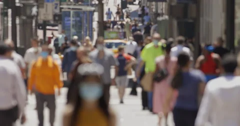 Face Mask Crowd Stock Video Footage | Royalty Free Face Mask Crowd ...