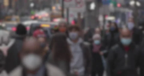 Crowd of people wearing mask masks walki... | Stock Video | Pond5