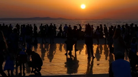 Crowd of silhouette unrecognizable peopl... | Stock Video | Pond5