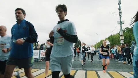 Crowd Running Towards Camera Stock Video Footage | Royalty Free Crowd ...