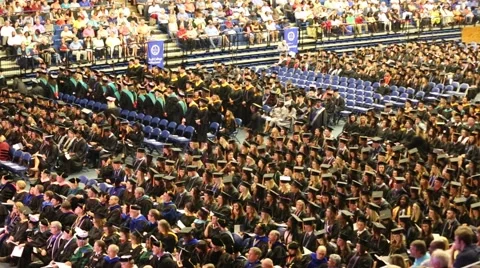 Crowd of students in Graduation Ceremony | Stock Video | Pond5