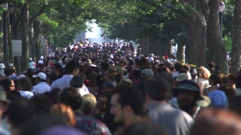 Crowd walking away from camera in a NYC ... | Stock Video | Pond5