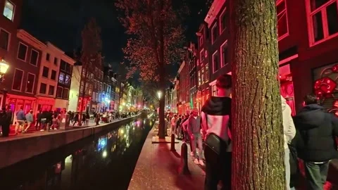 Crowd Walking on Red Light District Stre... | Stock Video | Pond5