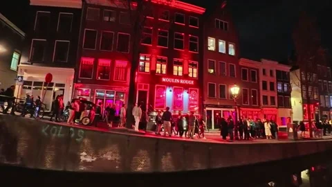 Crowd Walking on Red Light District Stre... | Stock Video | Pond5