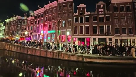 Crowd Walking on Red Light District Stre... | Stock Video | Pond5