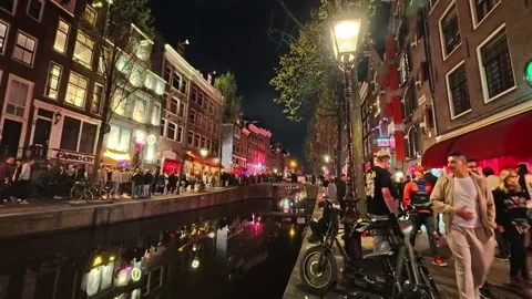 Crowd Walking on Red Light District Stre... | Stock Video | Pond5
