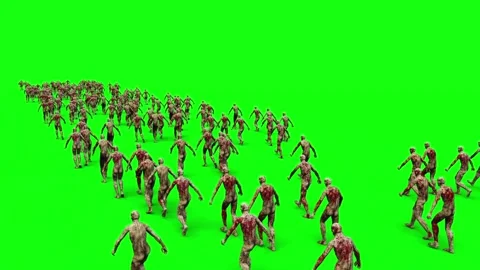 a crowd of walking zombies. green screen... | Stock Video | Pond5