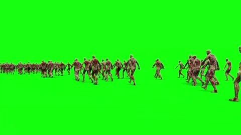 a crowd of walking zombies. green screen... | Stock Video | Pond5
