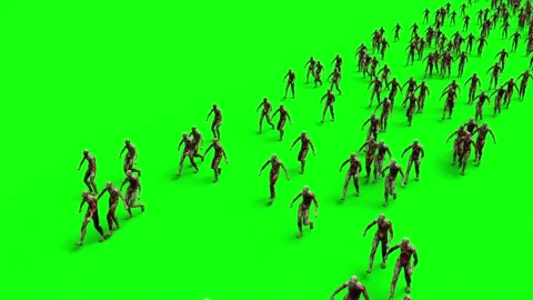 a crowd of walking zombies. green screen... | Stock Video | Pond5