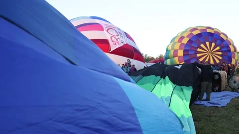 Crowd Watching Cold Air Inflation of Hot... | Stock Video | Pond5