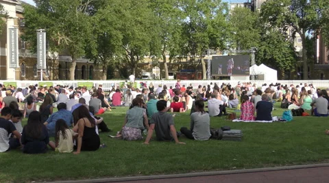 Crowd watching Wimbledon Tennis Outdoor... | Stock Video | Pond5
