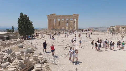 Crowded Acropolis of Athens on Sunny day... | Stock Video | Pond5