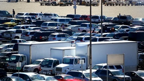 Crowded congested parking lot at Santa M... | Stock Video | Pond5