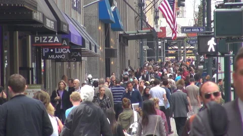 Crowded sidewalk New York City pedestria... | Stock Video | Pond5