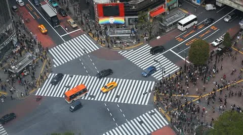 Crossing Roads Tokyo Stock Footage ~ Royalty Free Stock Videos | Pond5
