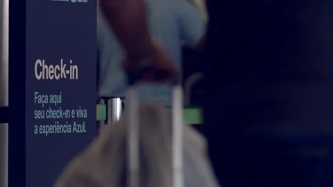 the crowds at a check in board at brasil... | Stock Video | Pond5