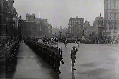 Crowds cheer the King and Queen as they ... | Stock Video | Pond5