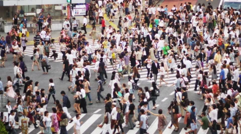 Crowds at the Famous Shibuya crossing on... | Stock Video | Pond5