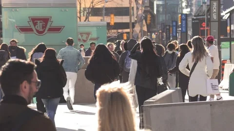 Crowds of people walking on a nice day b... | Stock Video | Pond5