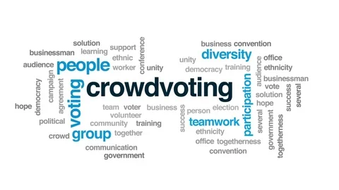 Crowdvoting animated word cloud, text de... | Stock Video | Pond5