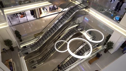 Crowed People moving on Escalator in Sho... | Stock Video | Pond5