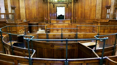 crown court room with judges chair | Stock Video | Pond5