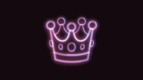 Crown Icon Neon Seamless Loop with Black... | Stock Video | Pond5