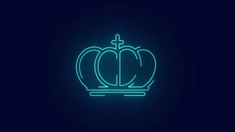 crown of king and queen neon animation | Stock Video | Pond5