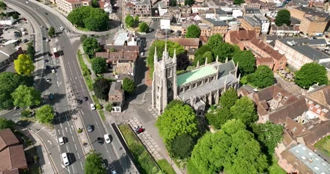 Croydon Minster church, sacral building ... | Stock Video | Pond5