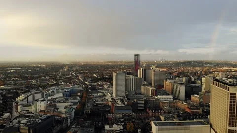 Croydon's skyline in a sunset with a rai... | Stock Video | Pond5
