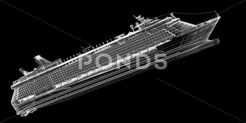 Cruise liner, ship, body structure, wire model: Royalty Free #40440794