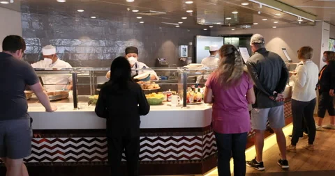 Cruise ship buffet food 4K | Stock Video | Pond5