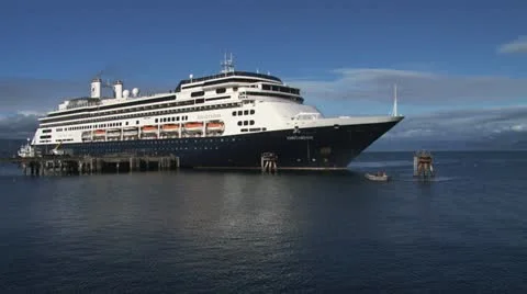 Cruise Ship Casting Off Blasts Horn and ... | Stock Video | Pond5