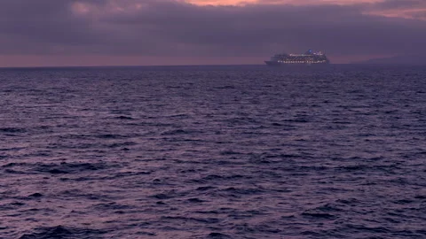 Cruise ship in distance - sailing. Smoot... | Stock Video | Pond5