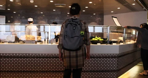 Cruise ship food buffet line 4K | Stock Video | Pond5