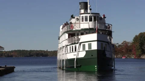 Cruise ship with mask wearing people in ... | Stock Video | Pond5