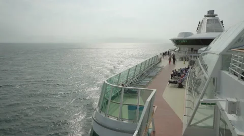 Cruise ship sailing at sea - open deck a... | Stock Video | Pond5