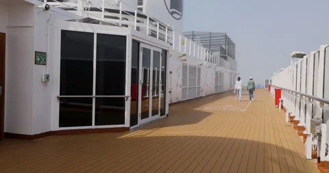 Cruise ship two women walk exercise spor... | Stock Video | Pond5